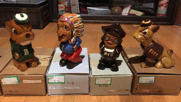 c.1950 Anri Hand Carved Wood College Mascots